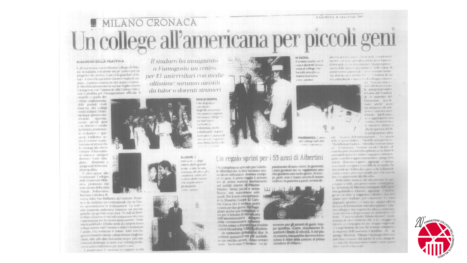20 & Beyond: 20 years in pictures - Collegio di Milano